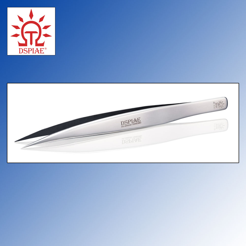 HG Angled Precision Tweezers 01 Sharp Point DSPIAE - HM Hobbies