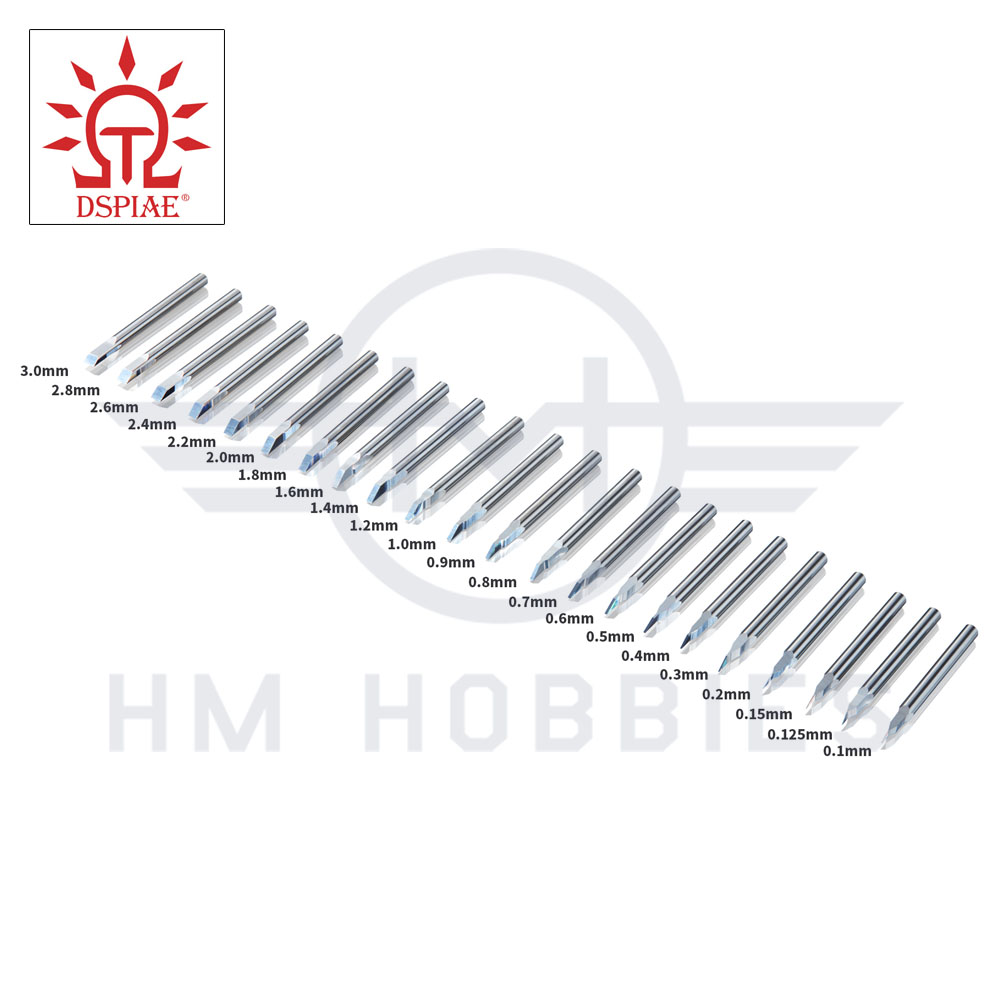 0.1mm - 3.0mm Tungsten Steel Chisel (Push Broach) DSPIAE - HM Hobbies