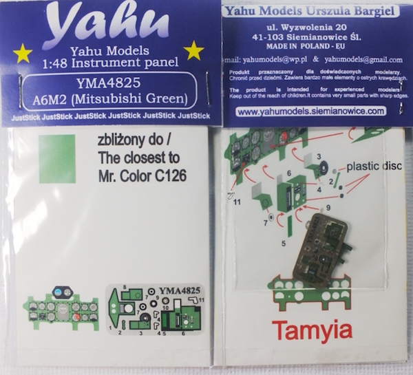 A6M2 (Mitsubishi Green) Coloured Photoetch Instrument Panels ...